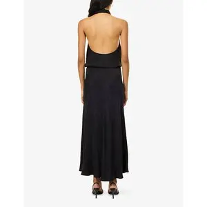 Dissh Adele Cowl-neck Cupro-blend Midi Dress