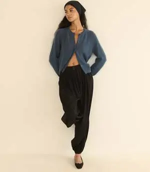 DÔEN Peroline Cashmere Cardigan - Blue Stone
