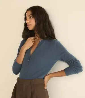 DÔEN Heath Cashmere Henley