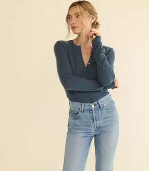 DÔEN Heath Cashmere Henley