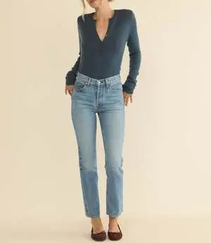 DÔEN Cashmere Henley - Blue Stone