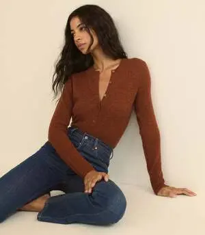 DÔEN Heath Cashmere Henley - Ember