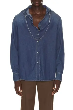 MAISON MARGIELA Long Sleeve Shirt In Blue