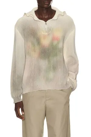 MAISON MARGIELA Quarter Zip Sweatshirt In Grey