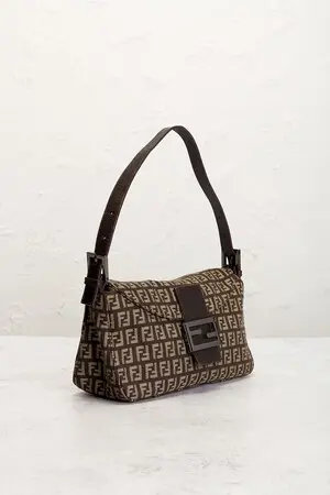 Fendi Zucchino Baguette Shoulder Bag