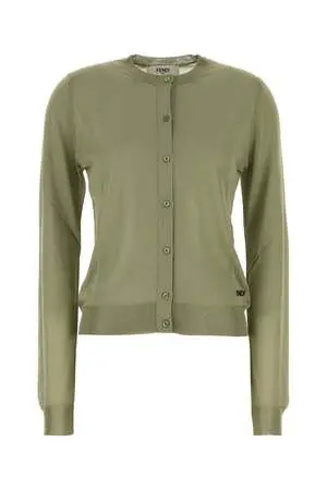 Fendi Sage Stretch Viscose Blend Cardigan - Green