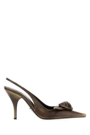 Prada Leather Pumps - Brown