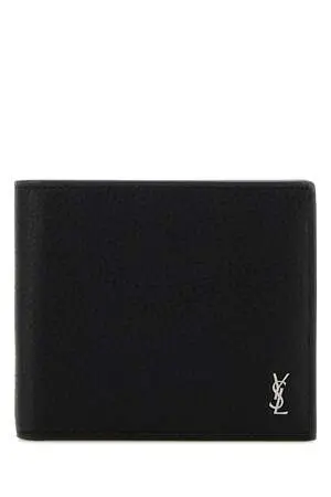 Saint Laurent Saint Laurent Men Black Leather Wallet Black
