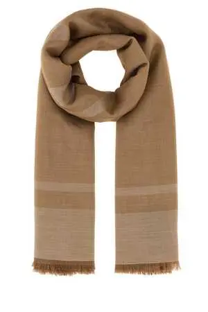 Saint Laurent Biscuit Cashmere Blend Scarf - Brown