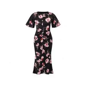 GIRL IN MIND Cleo Ruched Detail Midi Dress - Black