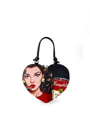 MAISON RUBAIYAT Heart Hand Painted Leather Bag Campbell Soup
