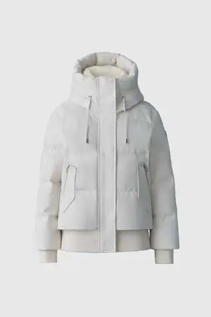 Mackage Nefi-nf Nordic Tech Down Jacket With Hood - Cream