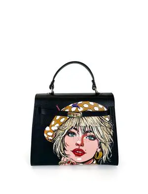 MAISON RUBAIYAT Lulu Hand Painted Leather Bag Valentina - Black