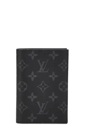 LOUIS VUITTON Monogram Eclipse Canvas Passport Cover - Black