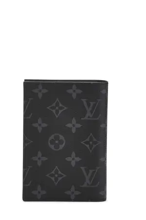LOUIS VUITTON Monogram Eclipse Canvas Passport Cover - Black