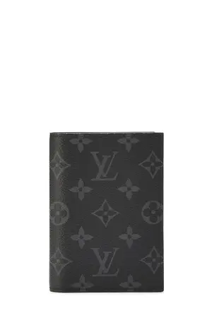LOUIS VUITTON Monogram Eclipse Canvas Passport Cover - Black