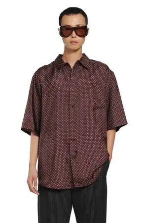 Saint Laurent Hexagon Silk Twill Shirt