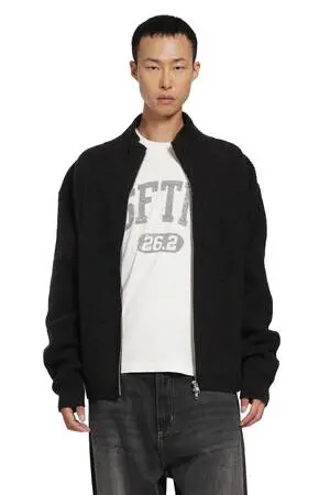 SONG FOR THE MUTE Zip Up Funnel Cardigan - Brown