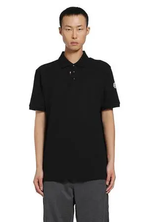 Moncler Cotton Piquet Polo Shirt - Black