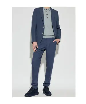 Eleventy Drawstring Creased Pants - Blue