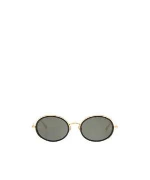 Linda Farrow Finn Oval Frame Sunglasses - Gray