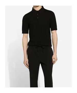 Dolce & Gabbana Dolce Gabbana Dg Logo Jacquard Knitted Polo Shirt