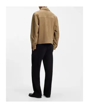 Hugo Boss Suede Jacket With Stitched Breast-pocket Detail
