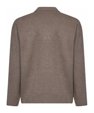 HEVO Long-sleeved Knitted Polo Shirt - Gray