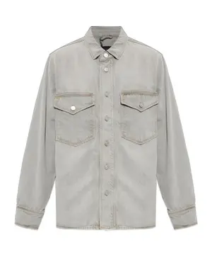 ALLSAINTS Denim Long Sleeve Shirt - Grey