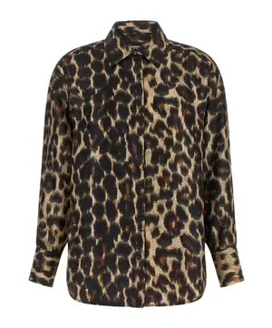 Alberto Biani Jaguar Print Shirt - Brown