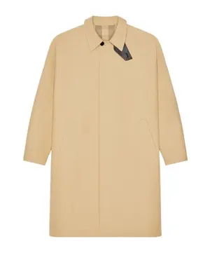 Givenchy Car Coat In Cotton With Checked Reverse - Beige