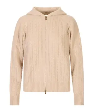 Agnona Long-sleeved Knitted Cardigan - Nude