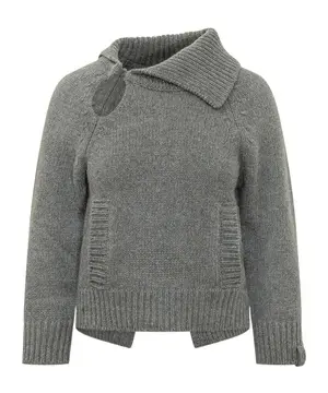 Victoria Beckham Asymmetric Collar Knitted Sweater
