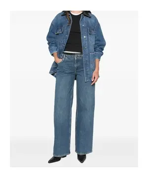 Simkhai Leather Collar Denim Jacket