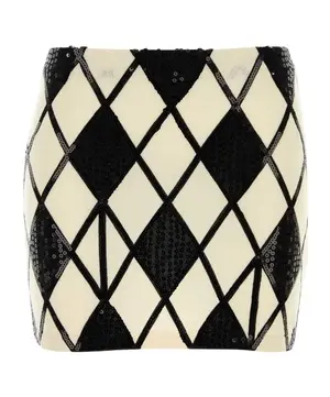 Blumarine Geometric Embroidered Mini Skirt - No