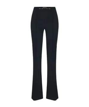 Elisabetta Franchi Trousers In Double Layer Stretch Crêpe - Black