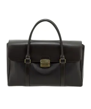 Emporio Armani Leather Tote Bag - Brown