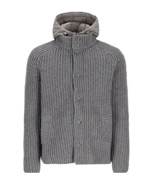 Herno Button-front Long-sleeve Knit Cardigan - Grey