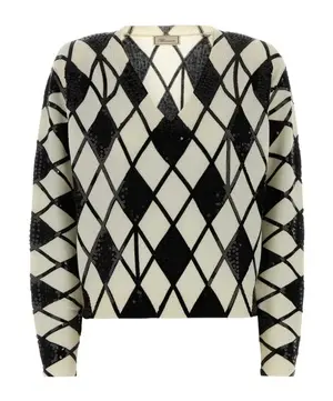 Blumarine Long-sleeve V-neck Sweater