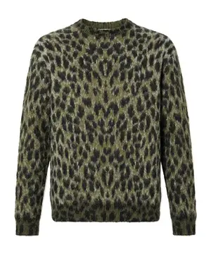 LANEUS Leopard-pattern Sweater