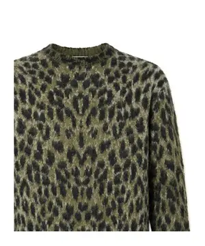 LANEUS Leopard-pattern Sweater