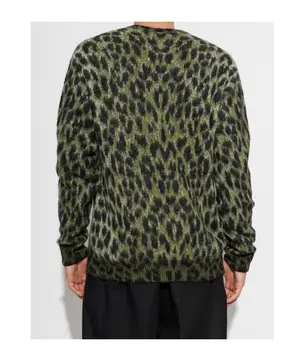 LANEUS Leopard-pattern Sweater
