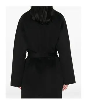 Elisabetta Franchi Coat With Logo Plaque And Tie-waist