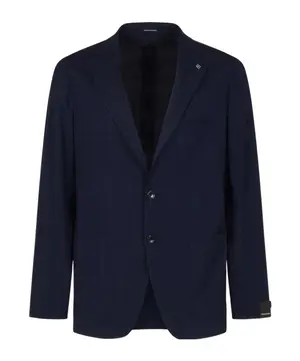 Tagliatore Herringbone Two-button Blazer - Deep Navy Blue