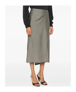 Victoria Beckham Pressed Tailored Midi Skirt