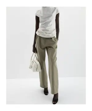 Magda Butrym Straight-leg Cotton Trousers With Front Pleats