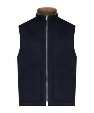 LARDINI Sleeveless Vest - Black