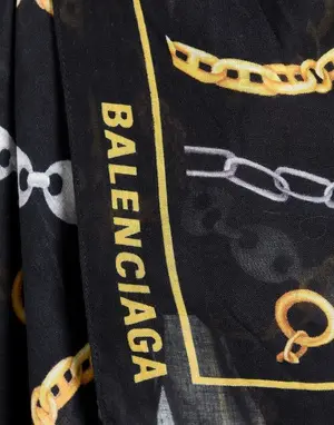 Balenciaga Colorful Chiffon Square Scarf - Black