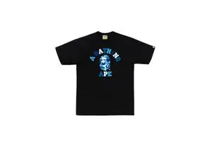 A BATHING APE Abc Camo College Blue Camo T-shirt - Black