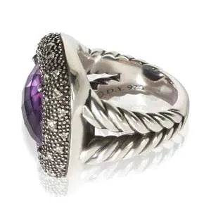 David Yurman Sterling Silver Amethyst And Diamond Midnight Melange Ring